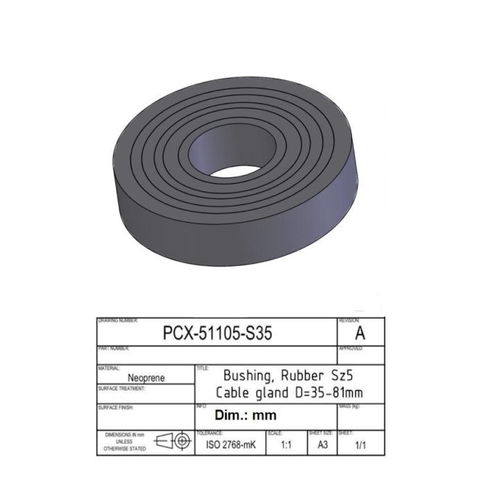 Cable Gland Bushing size 5 - California Rubber